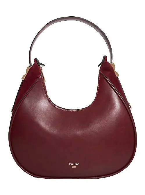 DUNE Faux-leather Shoulder Bag - Burgundy/plain/ Syntheti