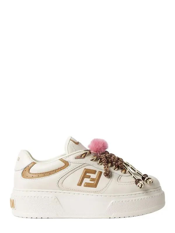 Fendi Match Lace-up Sneakers - White
