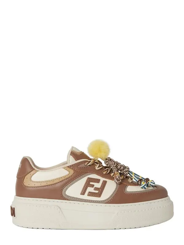 Fendi Match Lace-up Sneakers - Brown