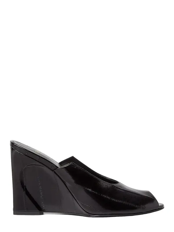 Fendi Arco Wedge Heel Sandals - Black