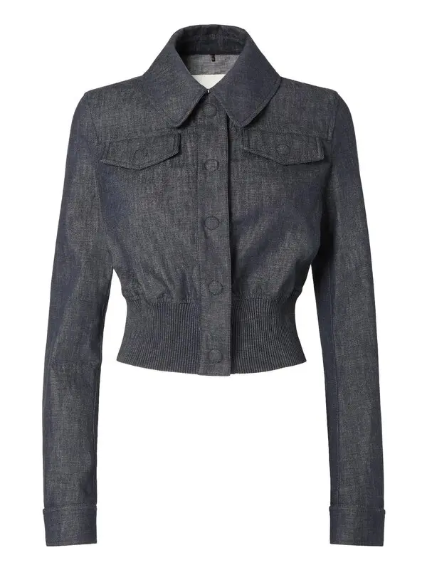 Fendi Cropped Denim Blouson - Blue