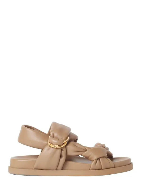Fendi Nappa Leather Sandals - Brown
