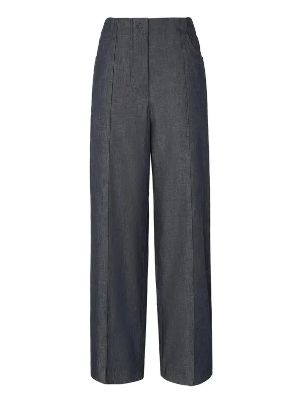 Fendi High-waisted Wide-leg Trousers - Blue