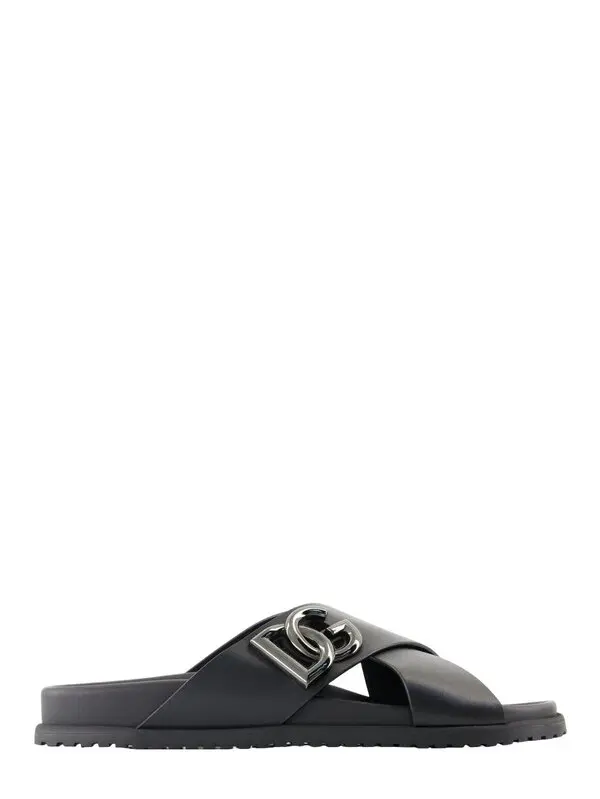 Dolce & Gabbana Calfskin Sandals - Black