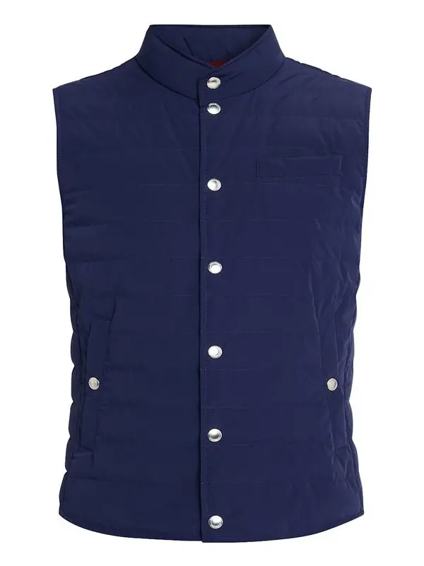 Brunello Cucinelli Quilted Nylon Vest - Cjd31 Dark Blue