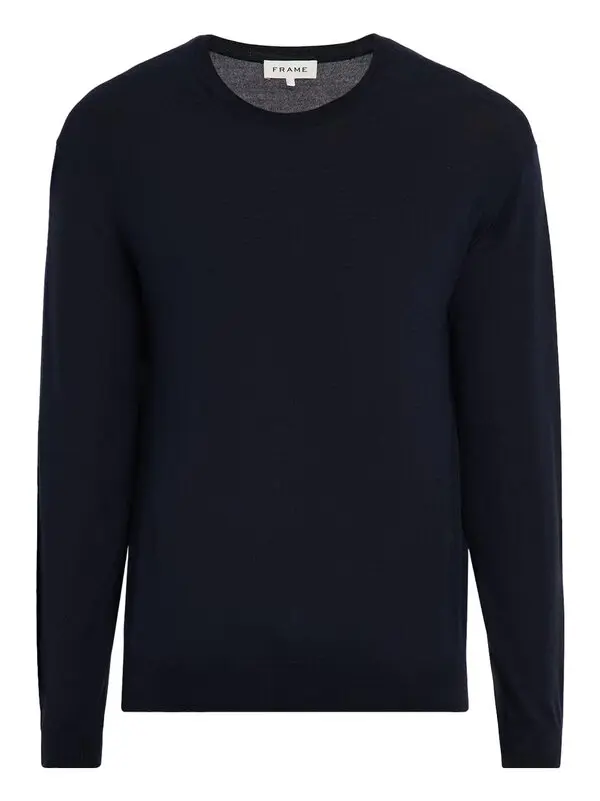 FRAME Superfine Wool And Cashmere Crewneck Sweater - Dark Navy