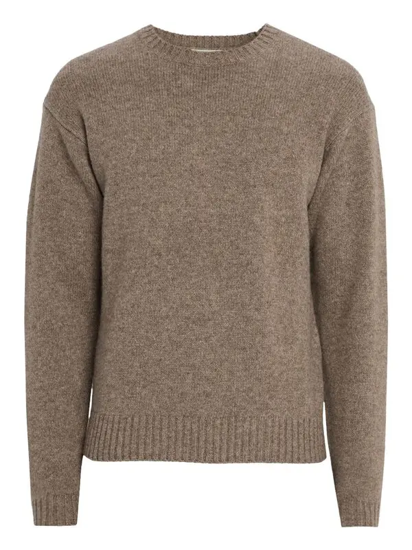 FRAME Yak Wool Knit Crewneck Sweater - Dark Taupe