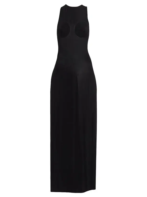 Jean Paul Gaultier Cupped Bust Light Jersey Maxi Dress - Black