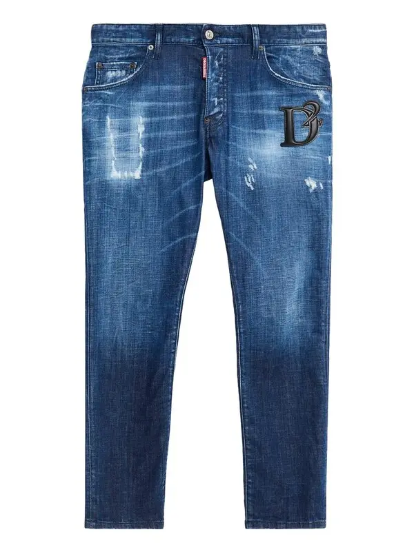 Dsquared2 Slim Distressed Skater Jeans - Navy/blue