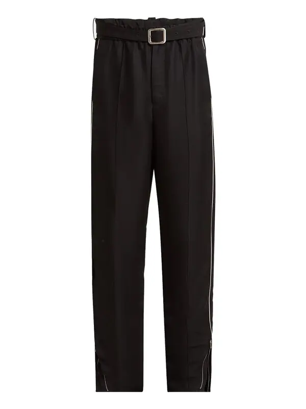JIL SANDER Relaxed-fit Trousers With Piping - Black