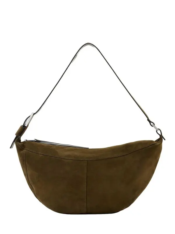 ALLSAINTS Luna Slouchy Suede Shoulder Bag - Green