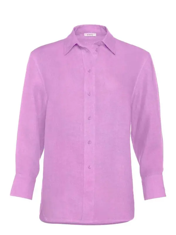 ERES Mignonette Button-down Linen Shirt - Purple