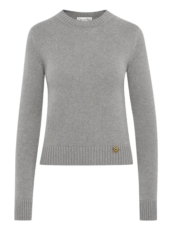 Oscar De La Renta Knot-detail Mock-neck Sweater - Grey