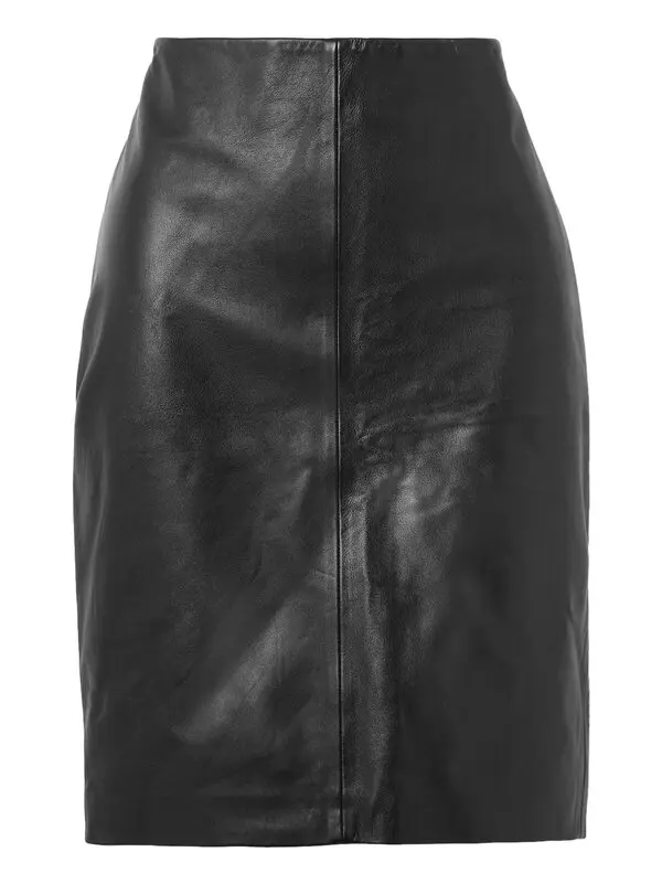 ST. AGNI Leather Pencil Skirt - Black