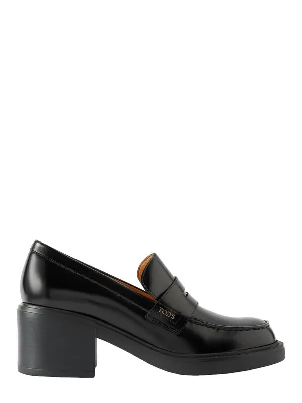 TOD'S Gomma Leather Loafers - Black