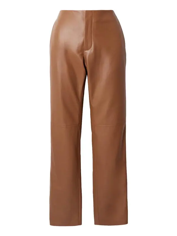 Ralph Lauren Benjamen Leather Slim-leg Pants - Brown