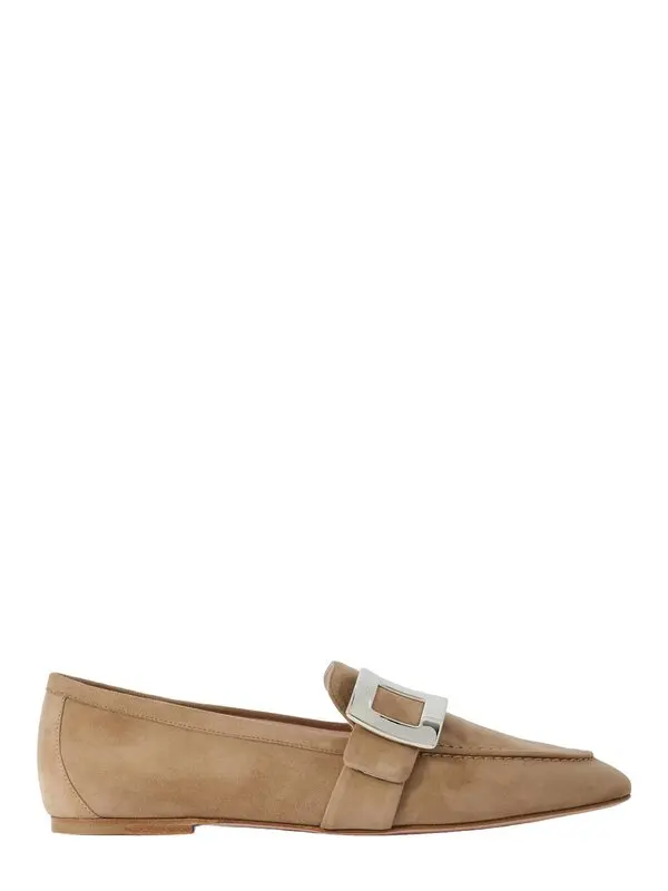 ROGER VIVIER Buckled Suede Loafers - Neutrals