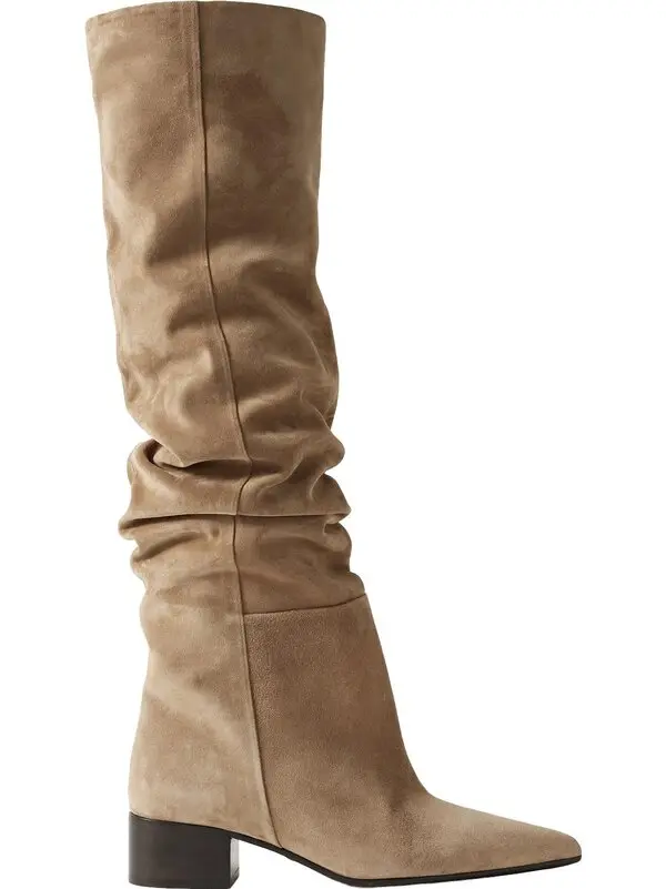 Khaite Andee Suede Over-the-knee Boots - Brown