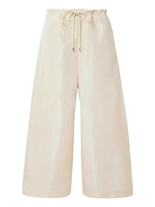 KALLMEYER Wesley Gathered Silk-taffeta Pants - Ivory