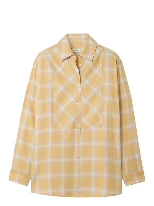 KALLMEYER Chloé Checked Voile Shirt - Yellow