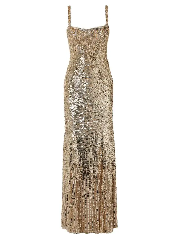 Jenny Packham Mirabeau Embellished Tulle Gown - Gold