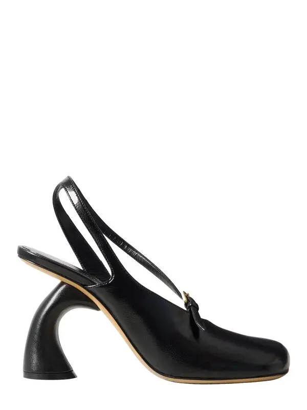 Dries Van Noten Leather Slingback Pumps - Black