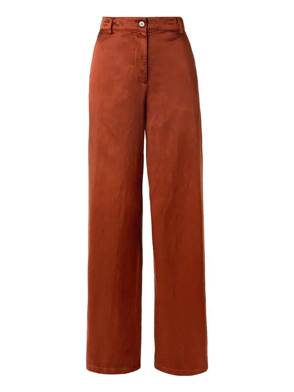 Dries Van Noten Twill Wide-leg Pants - Orange