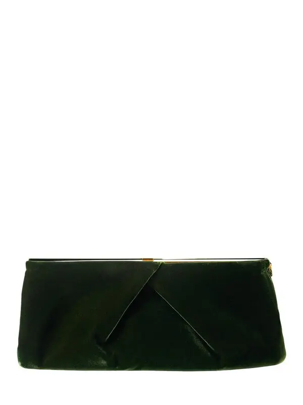 Dries Van Noten Velvet Clutch - Green