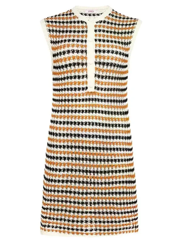 ERES Inedite Striped Knitted Dress - White