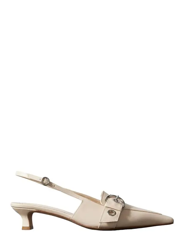 AeydĒ Davina Buckled Slingback Pumps - Neutrals