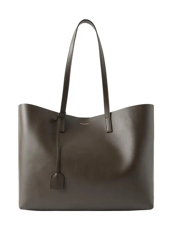 Saint Laurent East/west Large Leather Tote - Green