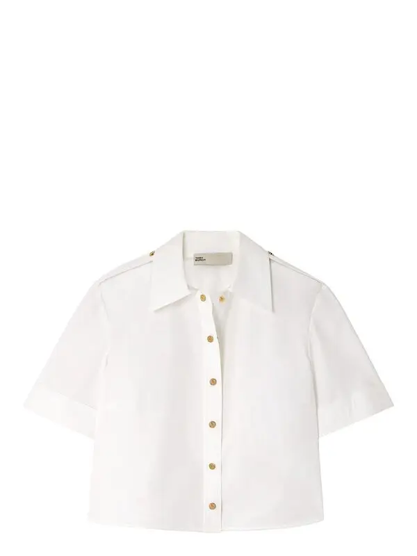 Tory Burch Cotton-blend Poplin Shirt - White