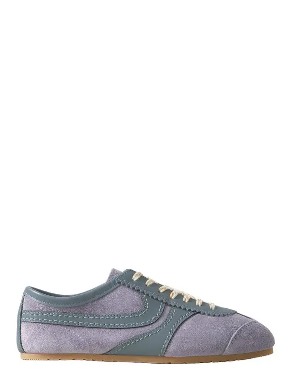 Dries Van Noten Leather-trimmed Suede Sneakers - Purple
