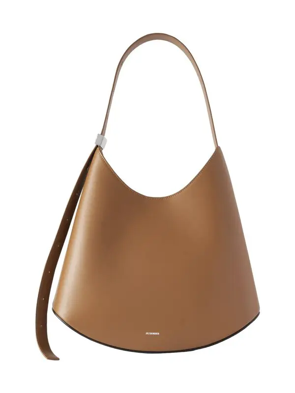 JIL SANDER Medium Leather Shoulder Bag - Brown