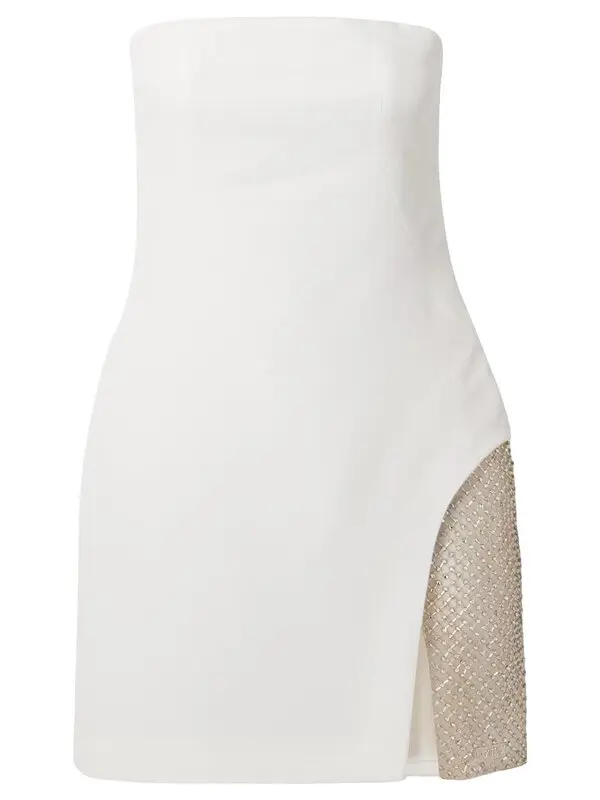 Attico Strapless Cady Mini Dress - White
