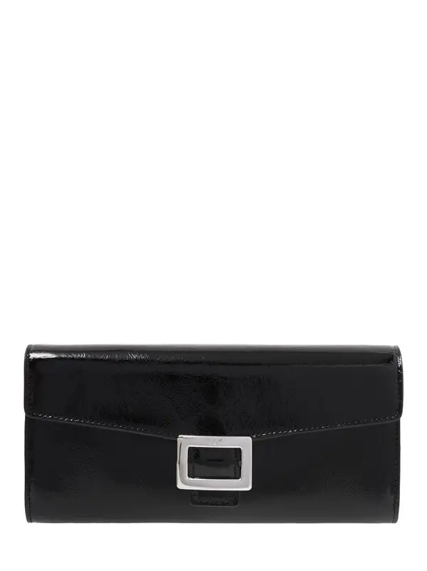 ROGER VIVIER Belle Vivier Buckled Clutch - Black