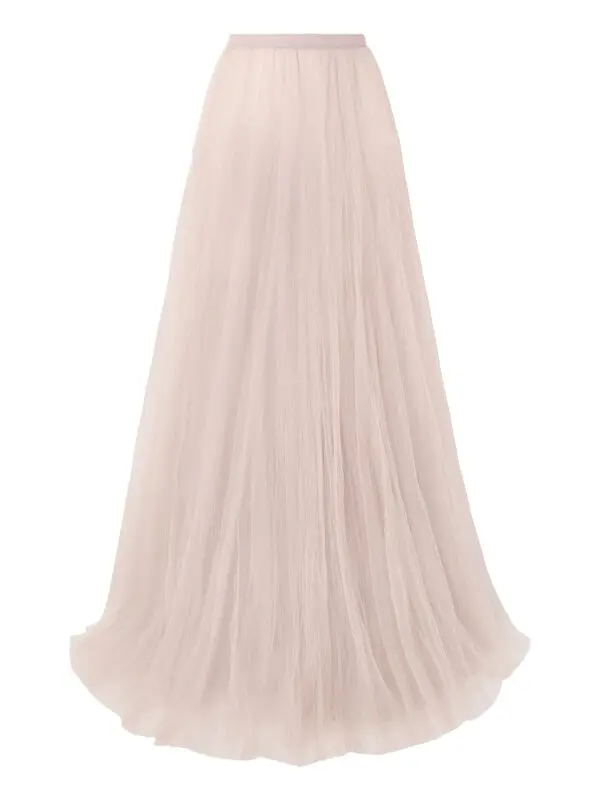 MARMAR HALIM Plissé-tulle Maxi Skirt - Neutrals
