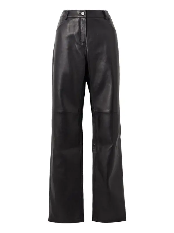 Magda Butrym Leather Straight-leg Pants - Black
