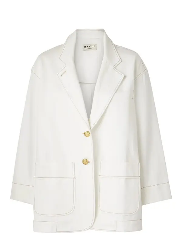 Maison Mayle James Oversized Denim Blazer - Ivory