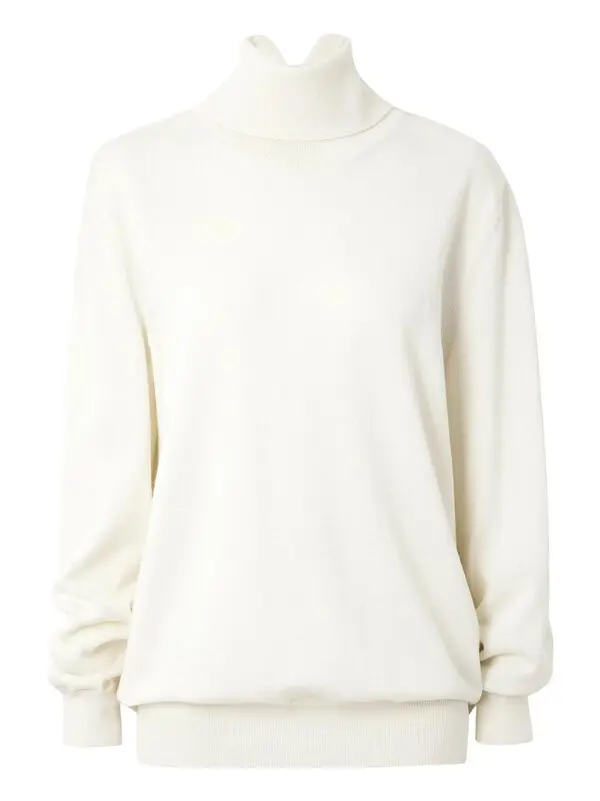 JIL SANDER Wool Turtleneck Sweater - Neutrals