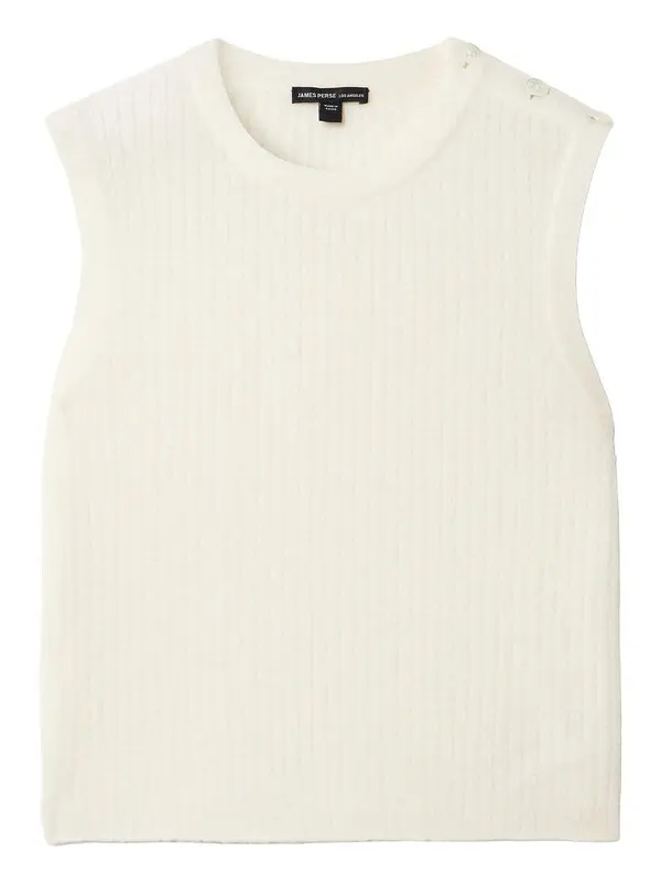 JAMES PERSE Ribbed Wool-blend Vest - Ivory