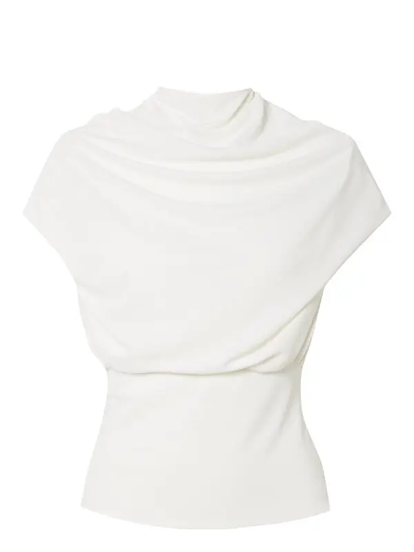 KALLMEYER Jocelyn Draped Stretch-jersey Top - White