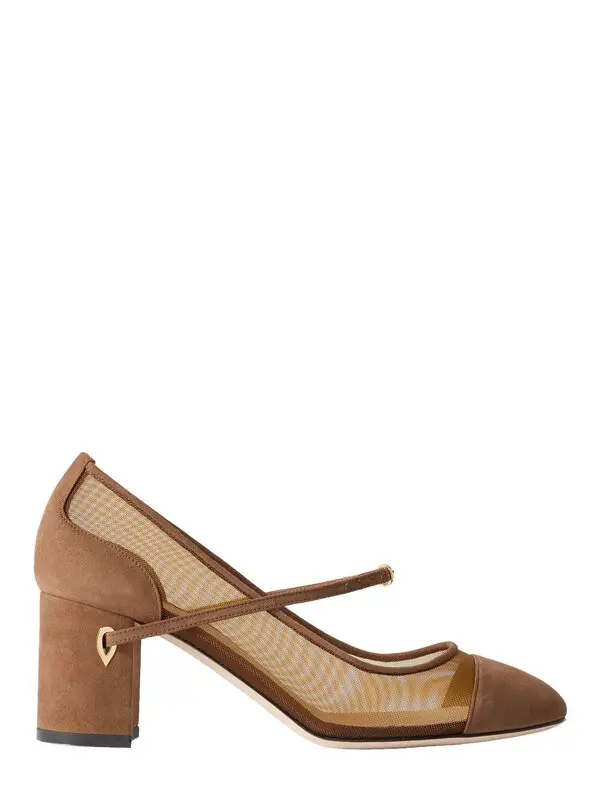 Jennifer Chamandi Paolo 65 Mesh And Suede Pumps - Brown