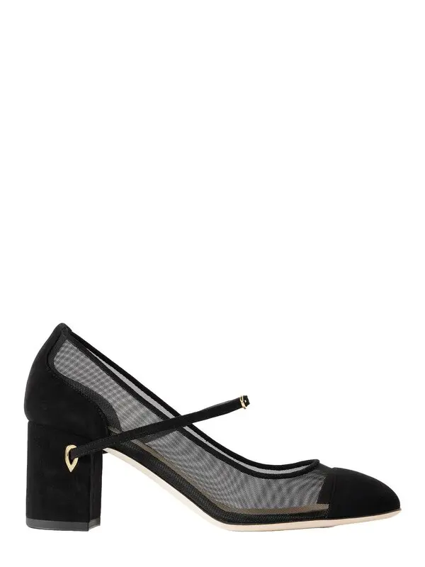 Jennifer Chamandi Paolo 65 Mesh And Suede Pumps - Black