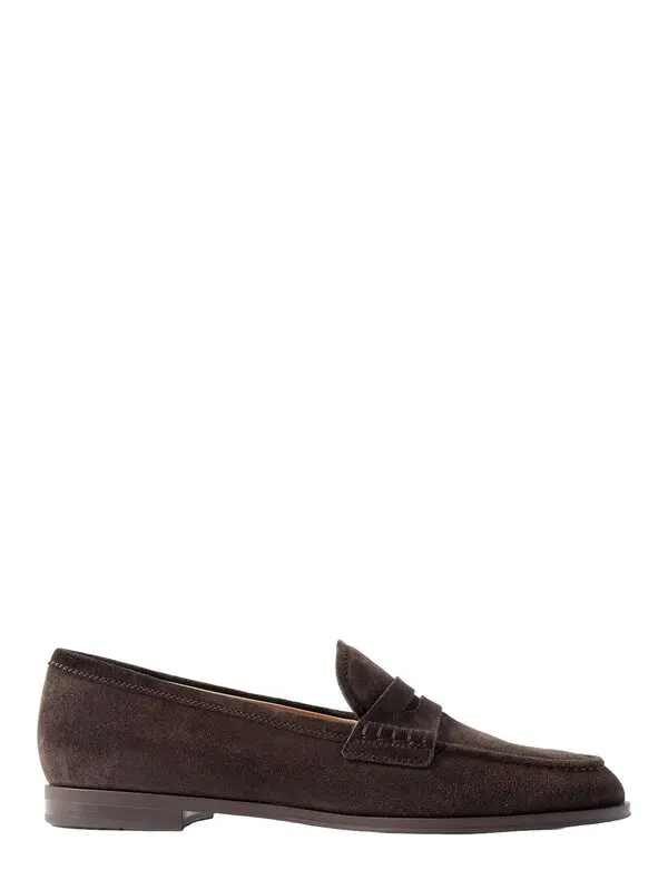 GIANVITO ROSSI Georgie Suede Loafers - Brown
