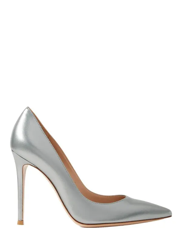 GIANVITO ROSSI 105 Leather Pumps - Metallic