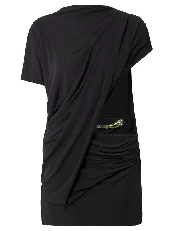 Christopher Esber Encased Nature Resin-trimmed Cutout Jersey Mini Dress - Black