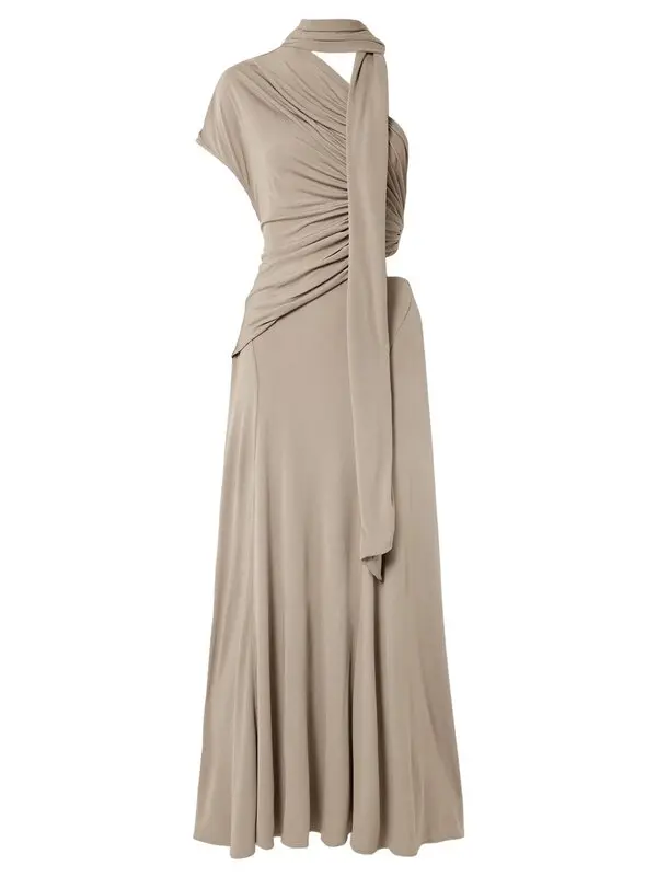 Christopher Esber Draped Jersey Maxi Dress - Brown