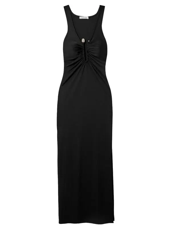 Christopher Esber Crystal-embellished Ruched Maxi Dress - Black