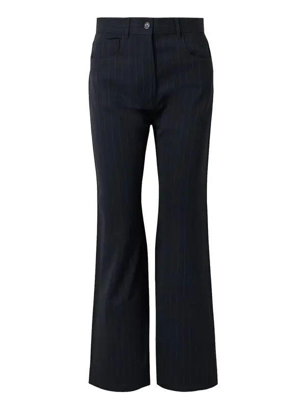 Acne Studios Pinstriped Crepe Straight-leg Trousers - Blue